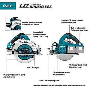 Makita XSH06Z 18V X2 LXT® Lithium-Ion (36V) Brushless Cordless 7-1/4” Circular Saw, Tool Only