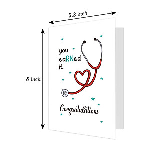 Ogeby Cute Nurse Graduation Card Gifts, Lovely RN Graduation Greeting Card, You Earned It Congratulations Card Gift for New Nurse