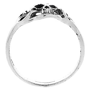 Sterling Silver Skull Ring Dainty 1/2 inch wide size 7.5