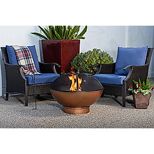 Bond Manufacturing 51578 Tazon 30" Wood Burning Steel Fire Pit, Copper