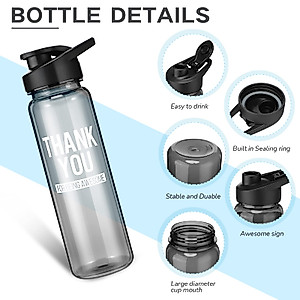 Inbagi 12 Pack Thank You Plastic Water Bottle Gifts Bulk for Employee Teacher 24 oz Thank You for Being Awesome Sport Bottle Gift for Team Staff Gym Camping Hiking