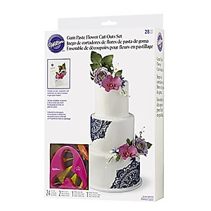 Wilton Gum Paste Outs Piece 28 PC GP Flowers Cut Out Set