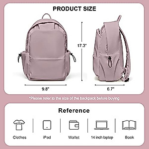 coofay Carry on Backpack For Women Men Waterproof College Gym Backpack Lightweight Small Travel Backpack Rucksack Casual Daypack Laptop Backpacks Hiking Backpack Purple