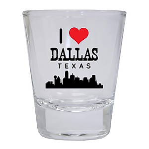 Dallas Texas Lone Star State Trendy Souvenir Round Shot Glass