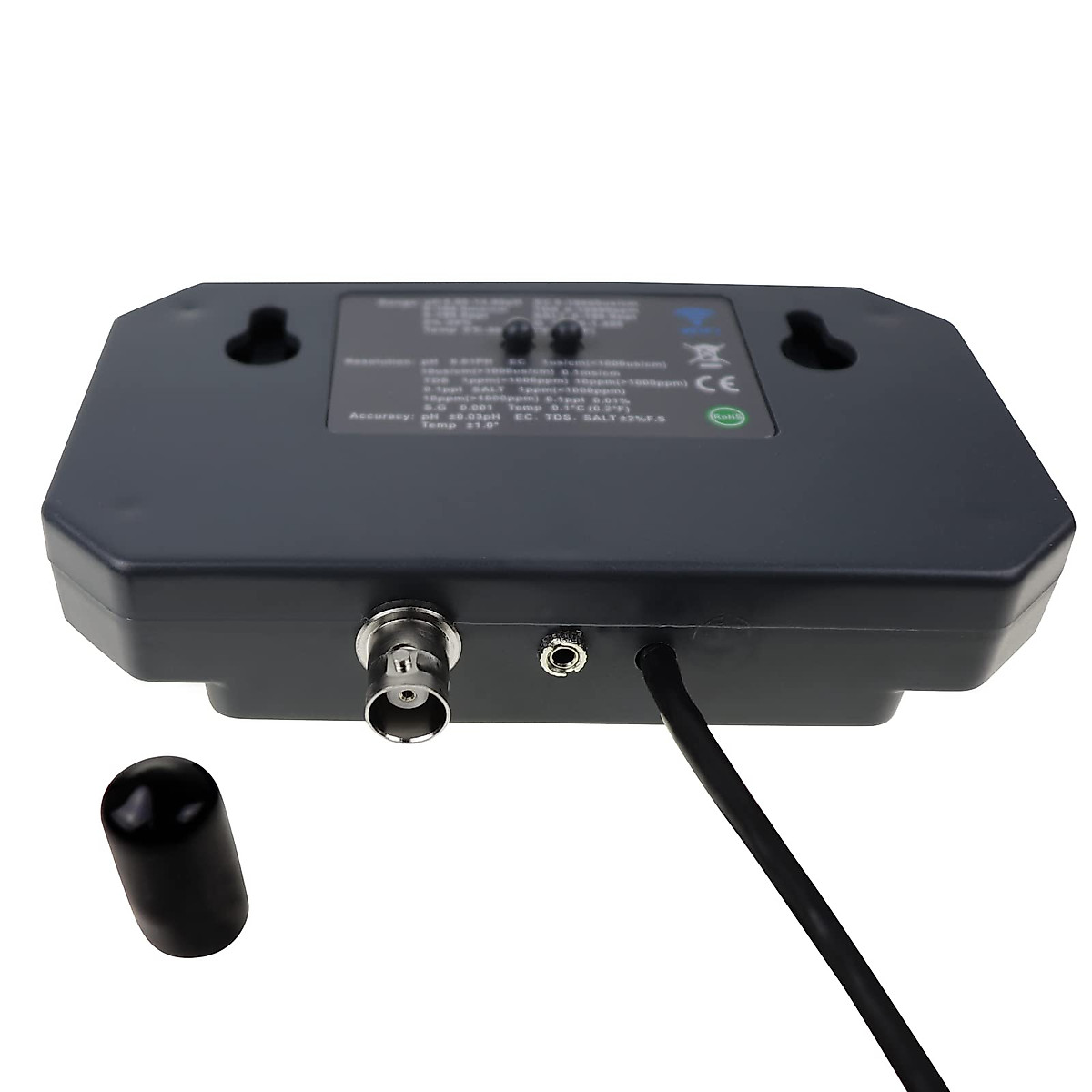 DANOPLUS Smart Water Quality Tester, 24 hrs Wireless App Monitoring of pH EC TDS Salinity SG Temperature, Mountable with Alarm Function for Aquariums & Hydroponics