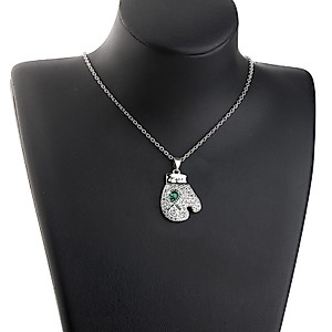 CHOORO Green Awareness Ribbon Charm Boxing Glove Necklace Gift for Lymphoma/Lyme Disease/Mental Illness/Bipolar Disorder/Cerebral Palsy (Green Awareness N)