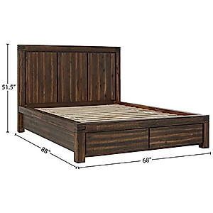 Modus Furniture Solid-Wood Bed, Queen, Meadow - Brick Brown