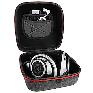 Geekria Shield Case for Large-Sized Over-Ear Headphones, Replacement Hard Shell Travel Carrying Bag with Cable Storage, Compatible with Beyerdynamic DT1990Pro, DT1770Pro Headsets (Dark Grey)