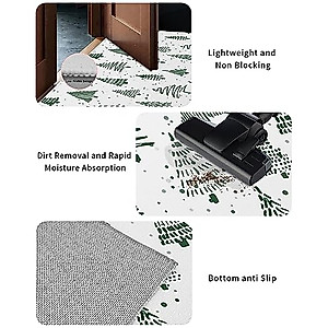 Entryway Door Mat, Non Slip Floor Mats Low-Profile Small Bathroom Kitchen Rugs, Christmas Green Xmas Tree Texture Absorbent Front Indoor/Outdoor Doormat - Easy to Clean Doormats