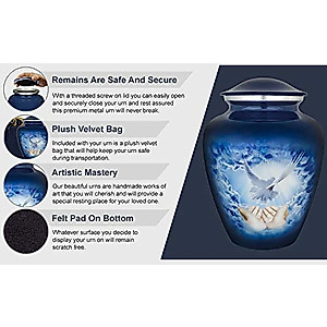 Trupoint Memorials Cremation Urns for Human Ashes - Decorative Urns, Urns for Human Ashes Female & Male, Urns for Ashes Adult Female, Funeral Urns - Dove, Large