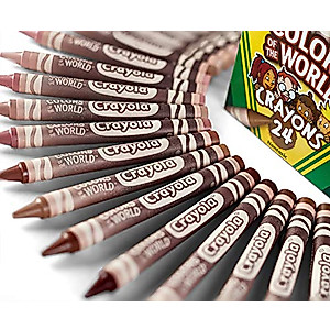 Crayola Colours of the World Wax Colouring Crayons - Assorted Colours (Pack of 24) | Colours That Represent Skin Tones from Around the World | Ideal for Kids Aged 3+
