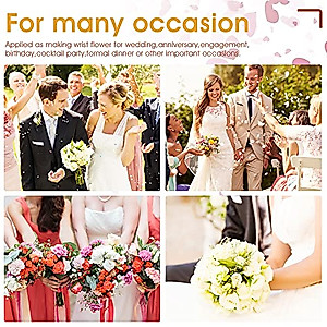 Sibba 8 Pieces Elastic Pearl Wrist Bands Lace Corsage Bracelet Wrist Corsage Bands Wedding Corsages Wristlets DIY Wrist Corsages Accessories for Wedding Festival Beach Party