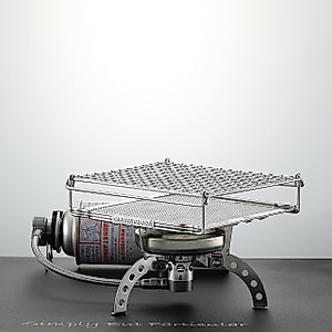 CAMPINGMOON Camping Toaster for Gas Stove Top Fire Grill Grid 304 Stainless Steel Bread Toasters Cooking Grill With Anti Scalding Mesh Fork Medium Size US-1615