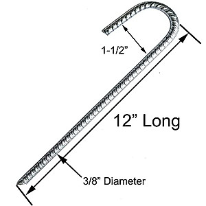 Ground Stakes Anchors Garden Staples Steel Tent Nails Metal Ground Rebar Pegs Heavy Duty Landscape Gardening Pins Stake for Camping Tents Trampoline Fence (12 Inch ,4 Pack)