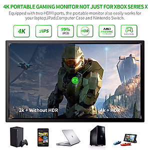 G-STORY 12.5‘’ Portable Monitor for Xbox Series X, UHD 4K Portable Gaming Monitor IPS Screen for Xbox Series X（not Included） with Two HDMI, HDR, Freesync, Game Mode, Travel Monitor for Xbox Series X