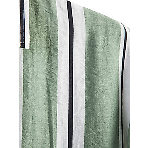 Floerns Men's Striped Shirts Casual Short Sleeve Button Down Shirts Mint Green M