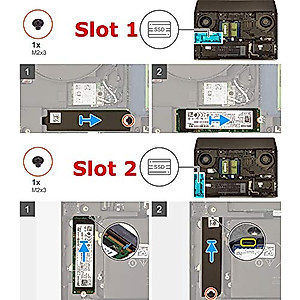 Deal4GO 2280 M.2 SSD Heatsink Hard Drive Cover Heat Shield Fits Slot ONE and Slot Two for Dell Alienware Area-51m R2 09HFH6 9HFH6
