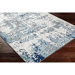 Livabliss Arti Modern Abstract Area Rug,7'10" x 10'3",Dark Blue/Aqua