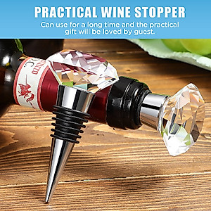 12 Pieces Wine Beverage Bottle Stopper Corks Reusable Diamond Plug Wine Corks for Wine Bottles Crystal Bottle Stopper for Wine Decorative Accessories with Individual Present Box