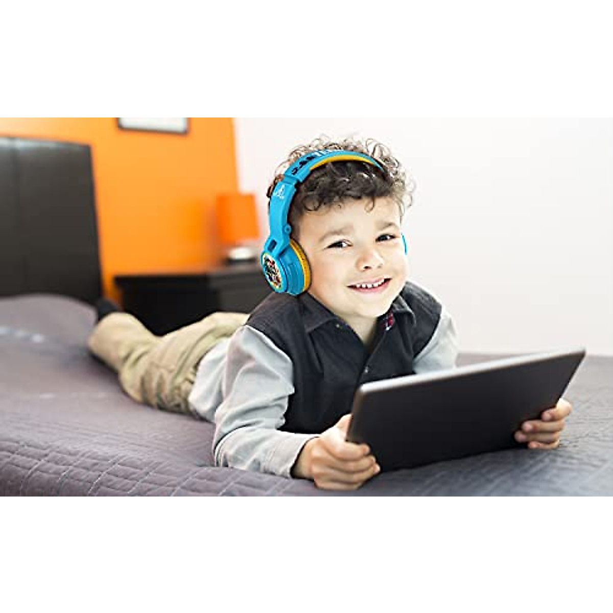 eKids Toy Story 4 Kids Bluetooth Headphones, Wireless Headphones with Microphone Includes Aux Cord, Volume Reduced Kids Foldable Headphones for School, Home, or Travel