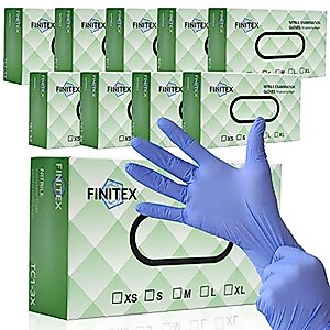 FINITEX Nitrile Disposable Medical Exam Gloves - Purple 3.2 mil Powder-free Latex-Free Gloves 1000 PCS Examination Home Cleaning Food Gloves (Medium)