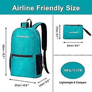 WOOMADA 17L Ultra Lightweight Packable Durable Waterproof Travel Hiking Backpack Daypack for Men Women