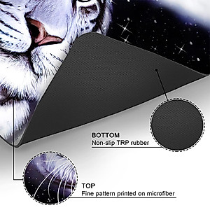 OHTMTHO 17"x24" Bathroom Rugs Non Slip Washable Bath Mat Small Door Floor Mat Printed with Bengal White Tiger