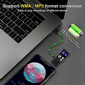 32GB Digital Voice Recorder - Voice Activated Recorder with Playback, Portable Tape Recorder for Lectures, Meetings, Interviews, Audio Recorder with Microphone USB Cable, MP3 Player