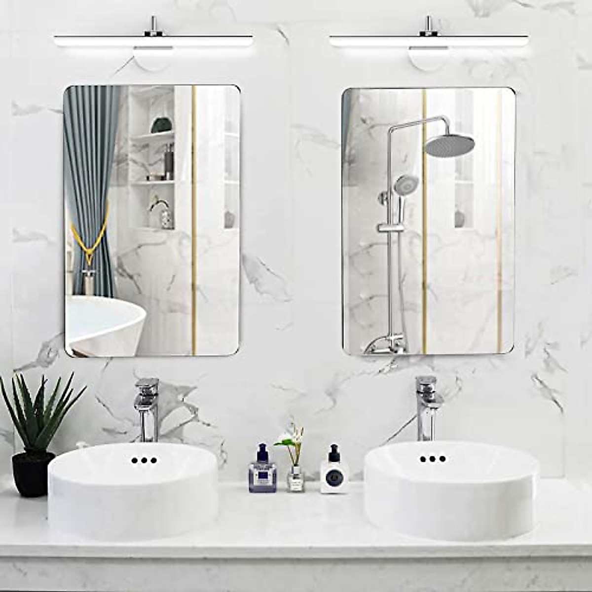 OKELI Dimmable Bathroom Light Fixtures LED Modern 23.6IN 14W Bathroom Vanity Light Chrome Stainless Steel 180°Rotatable Vanity Light Bar for Bathroom 6000K Cool White ETL Listed