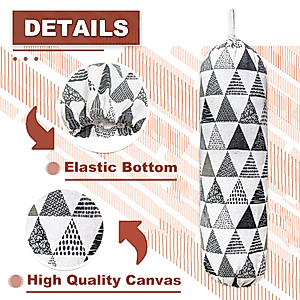 Plastic Bag Holder,Wall Mount Plastic Bag Organizer,Washable Large Grocery Bag Storage Dispenser,Shopping Bags Carrier ​for Home Kitchen Travelling,Free Adjustment with Drawstring,Gray triangle, 22x9"
