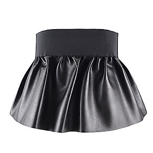 Sun Kea Women's Dress Belt PU Leather Pleated Fashion Stretchy Peplum Cinch Belt Skirt Style Elastic Wide Waistband