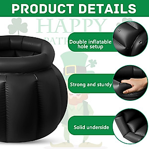 2 Pack Large Halloween Inflatable Cauldron Drink Cooler Halloween Cooler for Drinks, Witch Cauldron Beverage Holders for Halloween Party Decoration Witch Party Supplies, 22 x 18 Inch