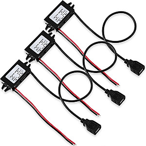 Weewooday 12V to 5V DC Converter Buck Module USB Output Power Adapter DC to DC Regulator Car Power Converter
