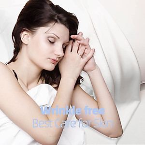 LONGPHEI Silk Satin Pillowcase Cooling Pillow Cases for Hair and Skin White Pillowcses 2pcs (White-C, Standard)