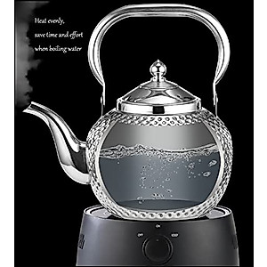 Alunsito Stove Top Tea Pot, Food Grade Stainless Steel Tea Kettle with Handle and Tea Strainer, 1.3qt Teapot Water Boilers for Home Kitchen Hotel Restaurant, Gold, 1.2 Liters