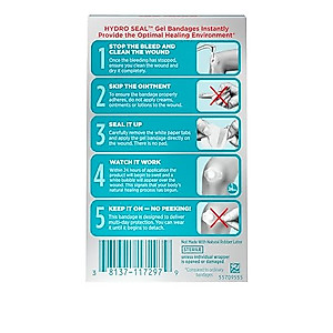 Band-Aid Brand Hydro Seal Adhesive Bandages for Wound Care and Blisters, All Purpose Waterproof Bandages for Cuts and Scrapes, 10 Count