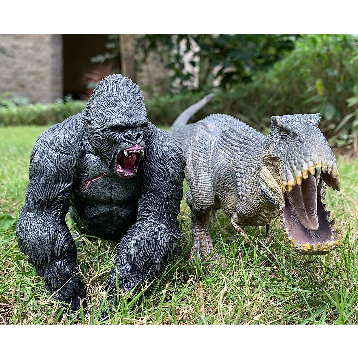 Gemini&Genius King Kong Toys Vastatosaurus Rex Dinosaur World Toys Stand Up with Movable Jaw Gorilla Action Figurine Gift for Kids