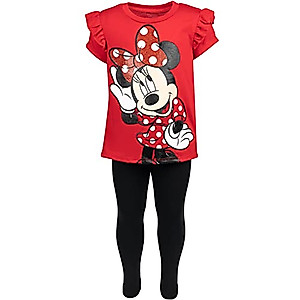 Disney Minnie Mouse Baby Girls Ruffle T-Shirt Legging Set Red/Black 18 Months
