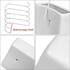 4 Pieces White Ceramic Radiator Hanging Humidifier Set，Controls Dry Air Moisture Humidity with Free Hanging S Hooks，Eco Friendly No Electricity Required, Easy to Clean (Ceramic White)