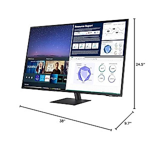 Samsung M70 Smart 43 Inch 4K Computer Monitor, Smart TV Apps, Microsoft 365, 4K Monitor (LS43AM702UNXZA)