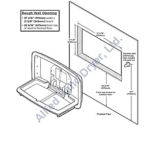 Koala Kare® KB310-SSWM - Wall Mounted Horizontal Stainless Steel Baby Changing Station (New for 2021)