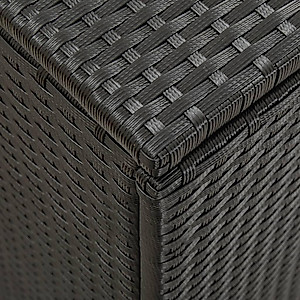 vidaXL Patio Storage Box - Poly Rattan - Black - Spacious Outdoor Storage Solution for Patio Accessories & Gardening Supplies - Weather Resistant - Easy Access Design - Dimensions: 78.7"x19.6"x23.6"