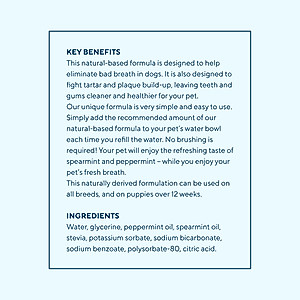 Pawfy Dog Breath Freshener with Advanced Dental Care Formula | Dog Teeth Cleaning & Mouthwash | Fix Stinky Dog Breath with Dog Water Additive | Canine Plaque and Tartar Remover for Dogs.