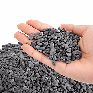 Mr. Fireglass Natural Decorative Gray Bean Pebbles 1/5" Crushed Gravel Stone for Decorating Garden, Succulent Plants and Walkway (2-lb Bag)