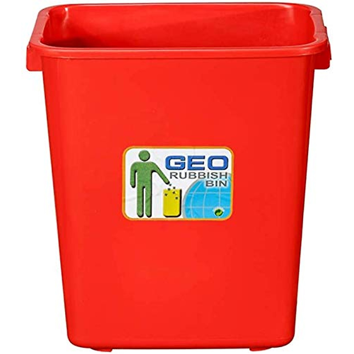 ZCM Trash Can Multifunctional Rubbish Bin Outdoor，Household Multifunction High Capacity Trash Can Plastic Trash Can No Cover Trash Can Garbage Bin 25L for Rubbish(Color:Red)