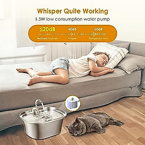 Cat Water Fountain, 3.2L/108oz Automatic Stainless Steel Pet Water Fountain, Ship-Shaped Cat Drinking Fountains Pet Water Bowl Dispenser with Ultra-Quiet Pump for Cats, Pets, Dishwasher Safe