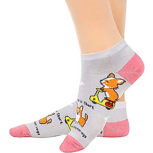 Zmart Funny Corgi Gifts for Corgi Lovers Women, Novelty Ankle Corgi Socks Gifts for Her
