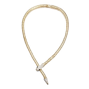 LUREME Flexible Bendable Snake Necklace Adjustable Snake Collar Choker Necklace Snake Waist Chain for Women (nl006311-1)
