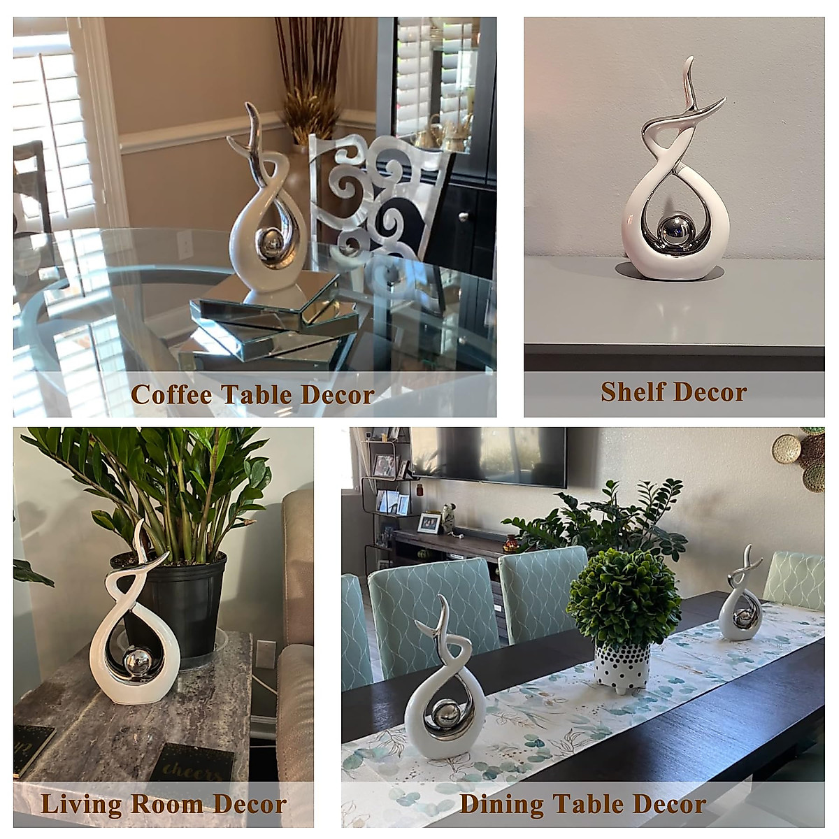 FJS Home Decor Modern Art Ceramic Statue Table House Decorations for Dining Room Living Room Office Centerpiece