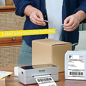 REKDOM Wireless Shipping Label Printer - 4x6 Thermal Label Printer with WiFi Connectivity - Work for Windows, Mac, Android, iPhone - Compatible with Amazon, Ebay, Shopify, Pirate Ship, Shippo etc